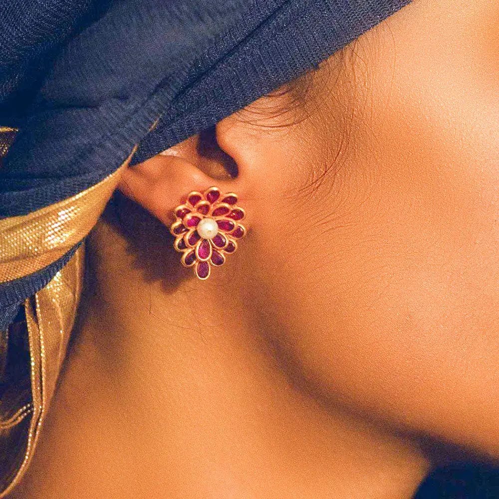 Buy Secret Garden Blush Studs Online - Unniyarcha – Unniyarcha