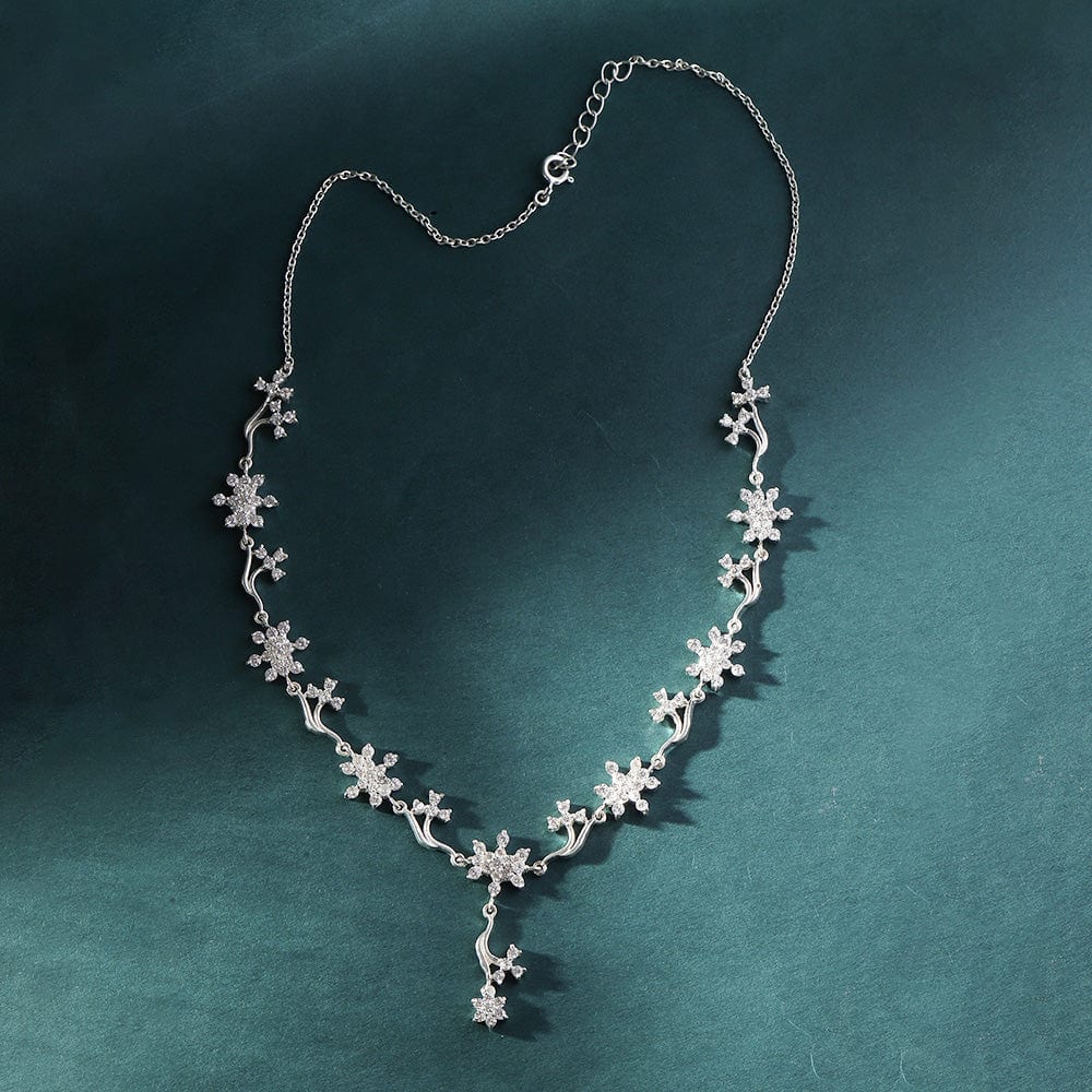 Silver White Flower Necklace – Unniyarcha